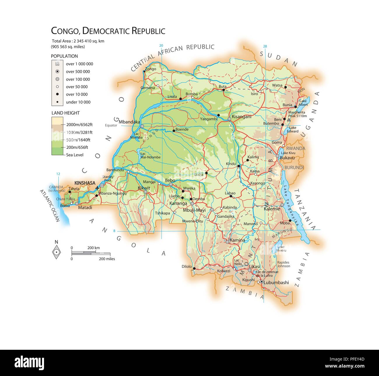 Map democratic republic of the congo hi-res stock photography and ...