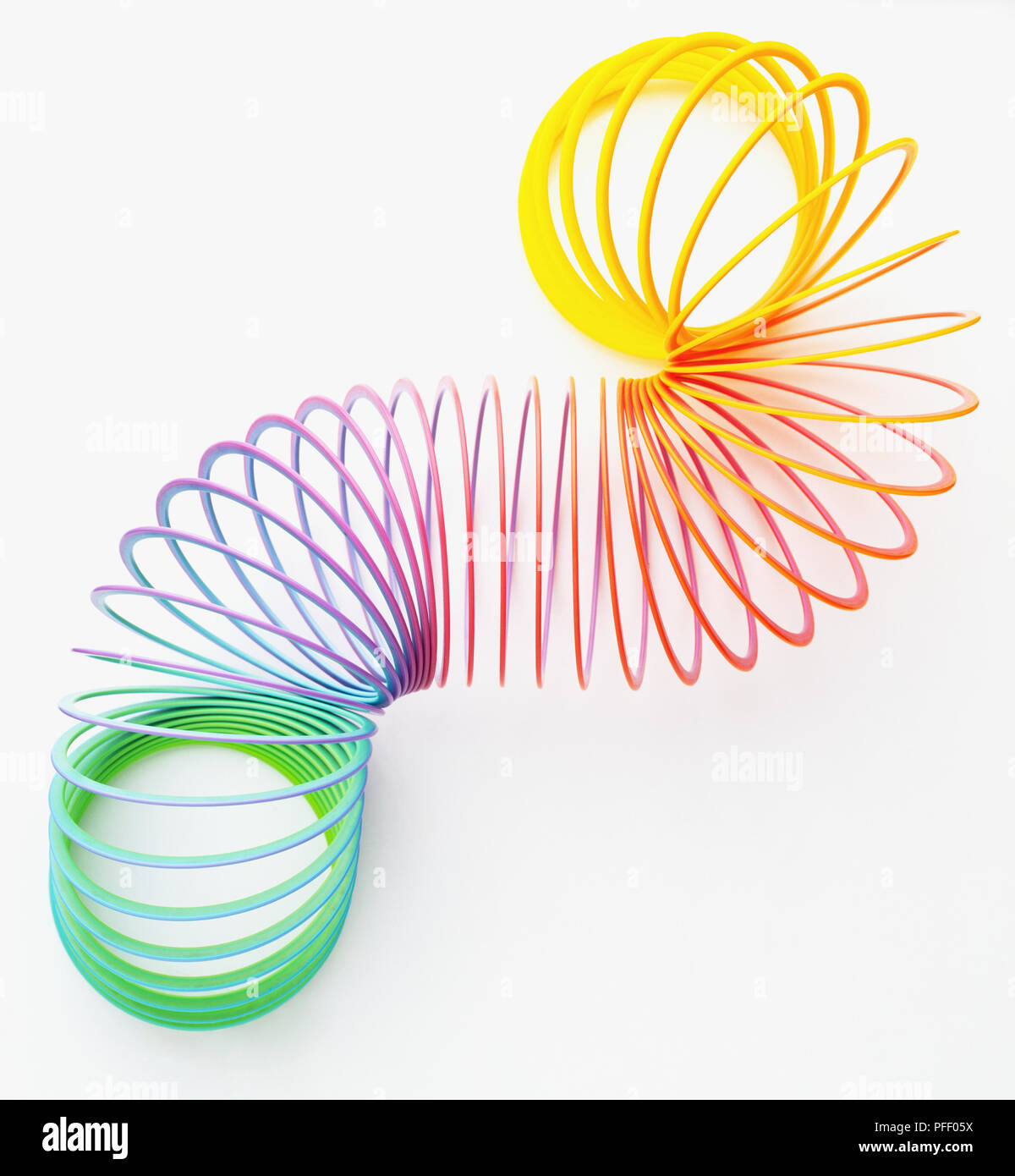 Multi-coloured metal spring, expanded Stock Photo - Alamy