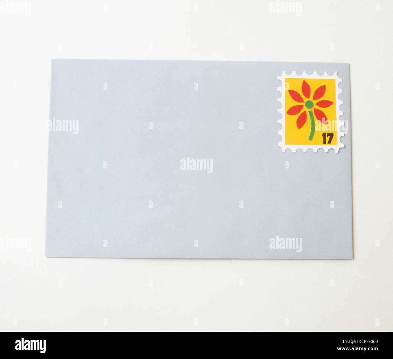 Envelope with 'stamp' on it Stock Photo - Alamy