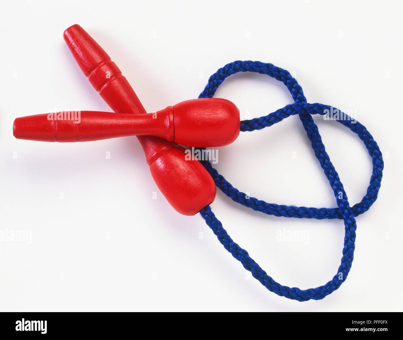 Blue and red skipping rope Stock Photo - Alamy