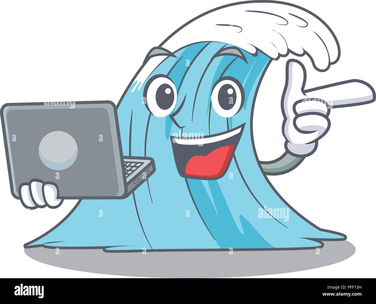 With laptop wave character cartoon style Stock Vector Image & Art - Alamy