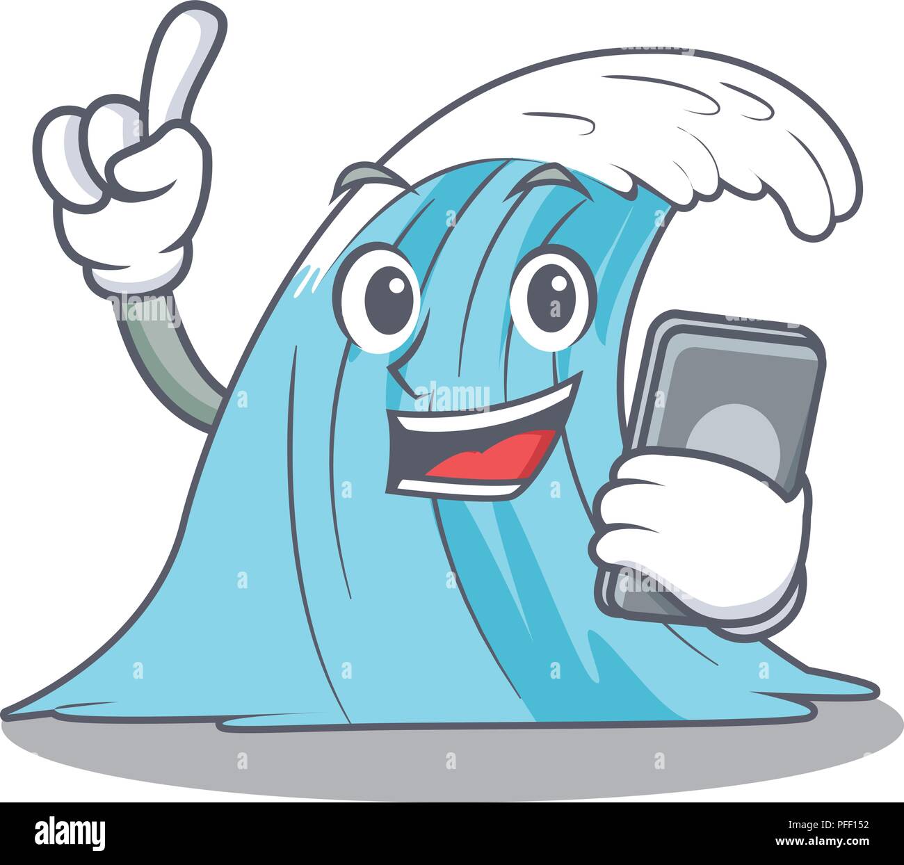 With phone wave character cartoon style Stock Vector Image & Art - Alamy