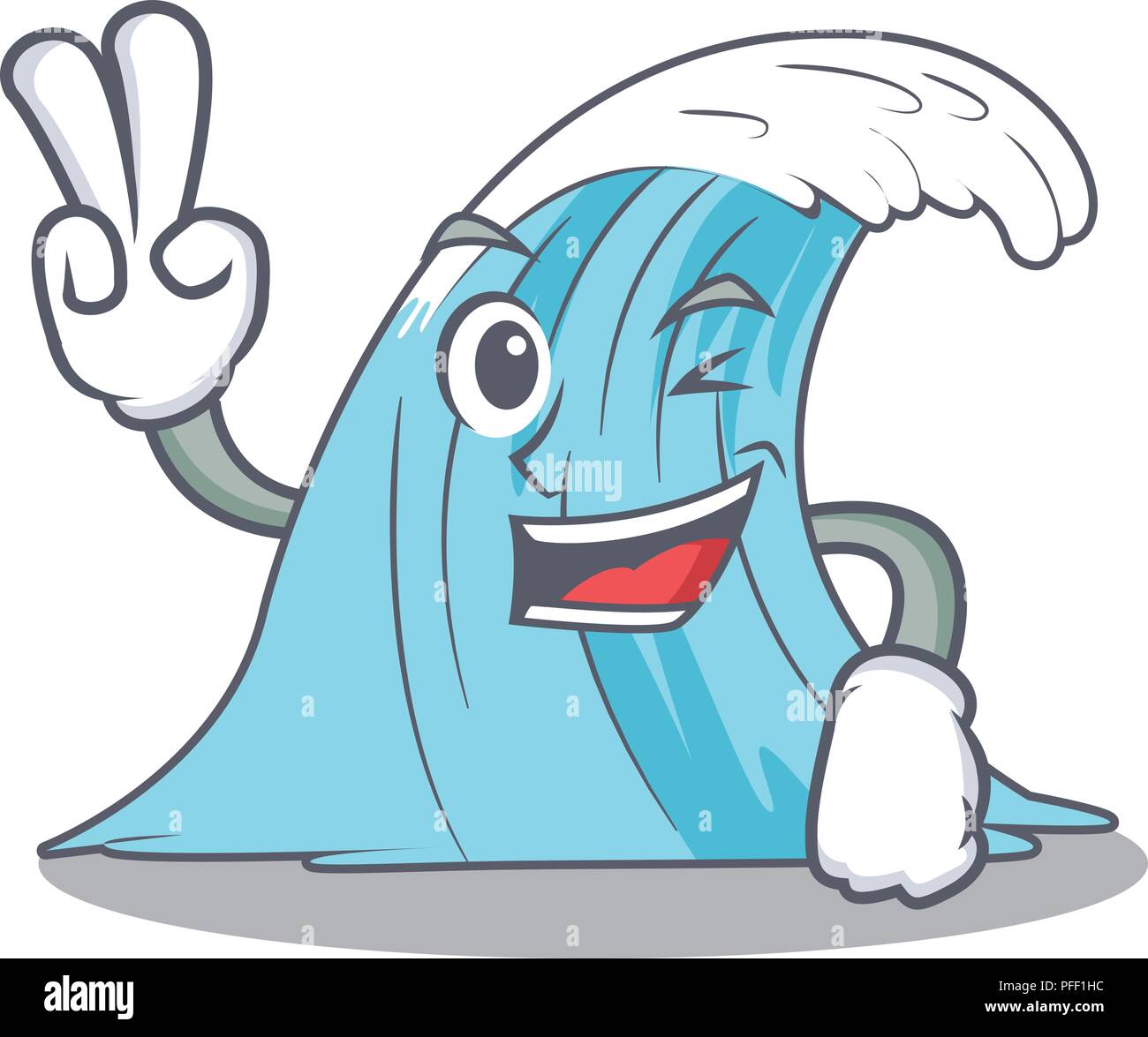 Two finger waves of water graphic character Stock Vector Image & Art ...