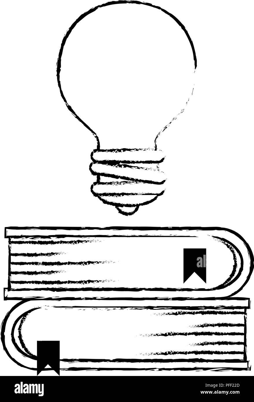 bulb light with books Stock Vector Image & Art - Alamy