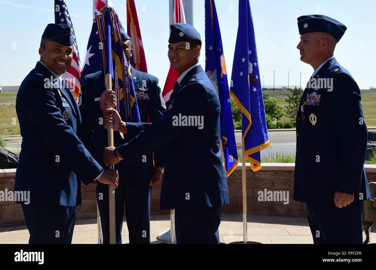 Lt. Col. Michael Kruk, center, 11th Space Warning Squadron incoming ...