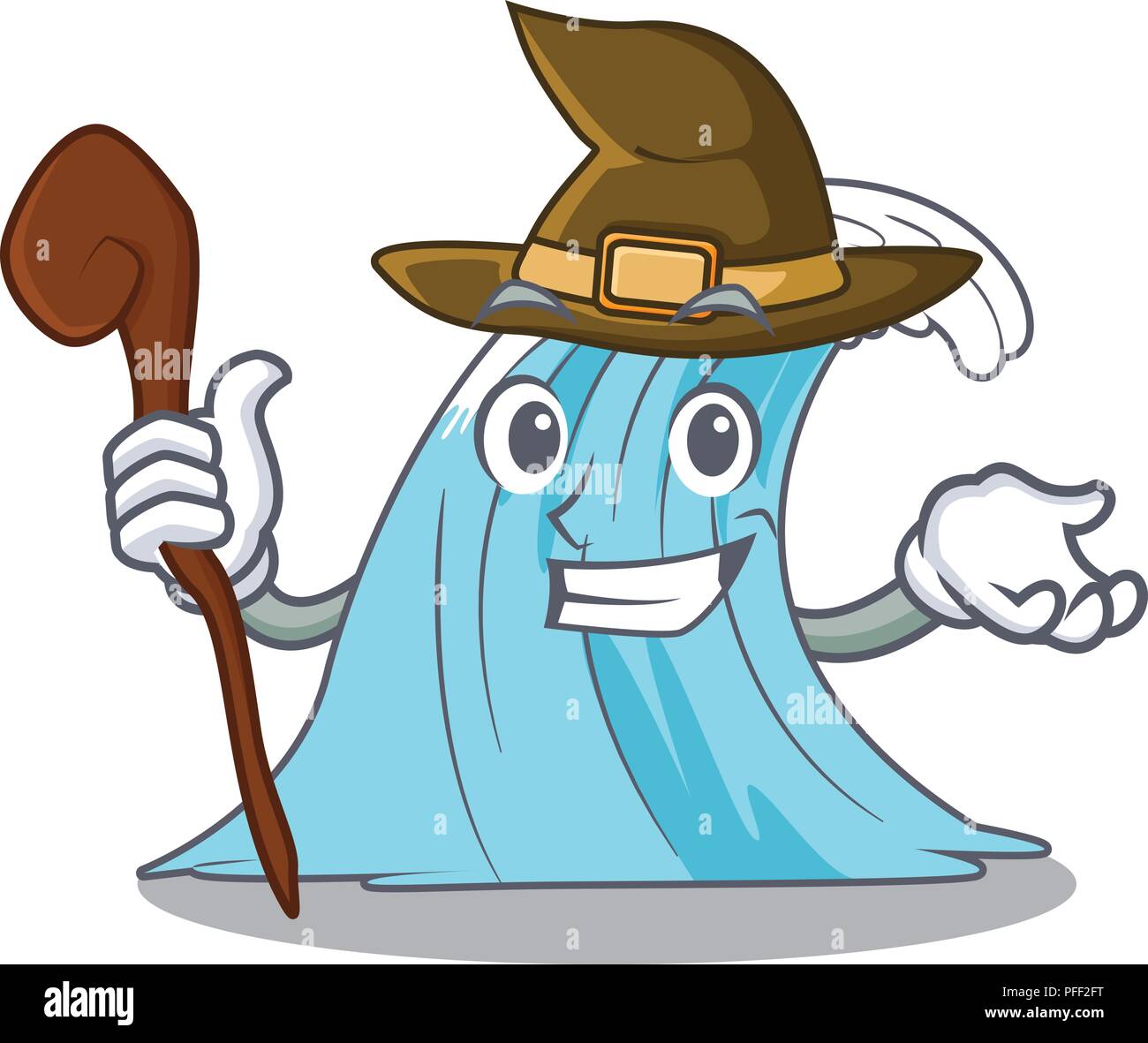 Witch cartoon blue wave surf Stock Vector Image & Art - Alamy