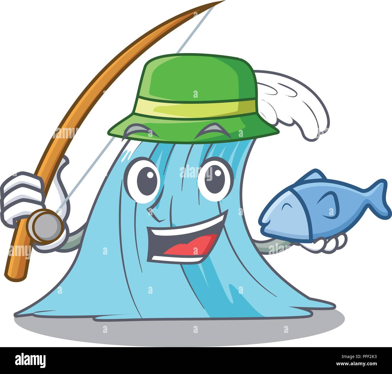 Fishing cartoon blue wave surf Stock Vector Image & Art - Alamy