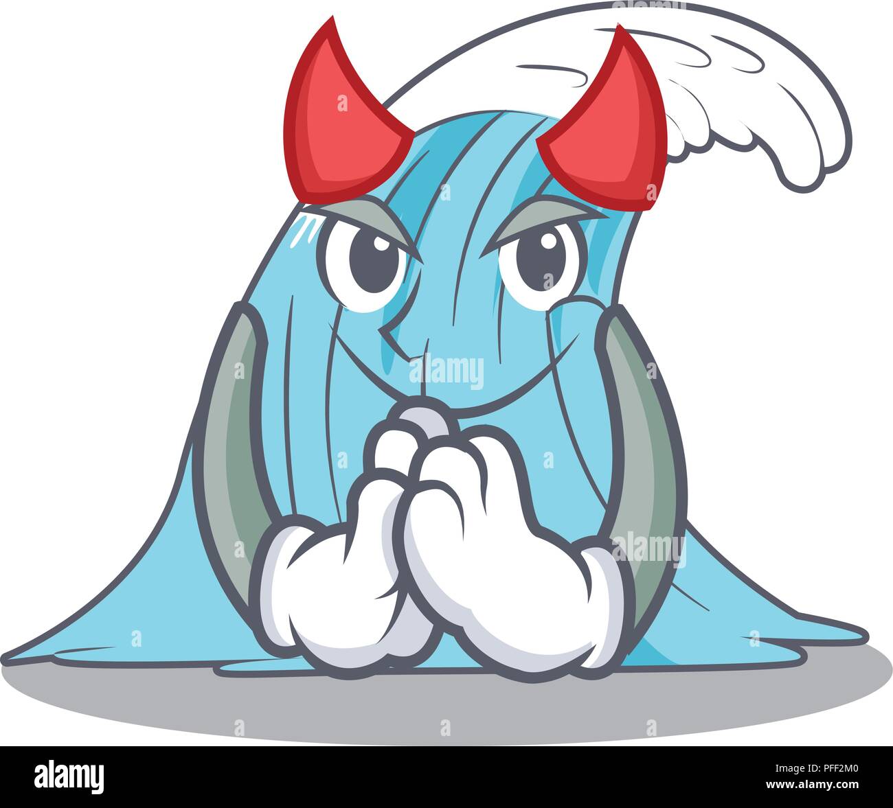 Devil cartoon blue wave surf Stock Vector Image & Art - Alamy