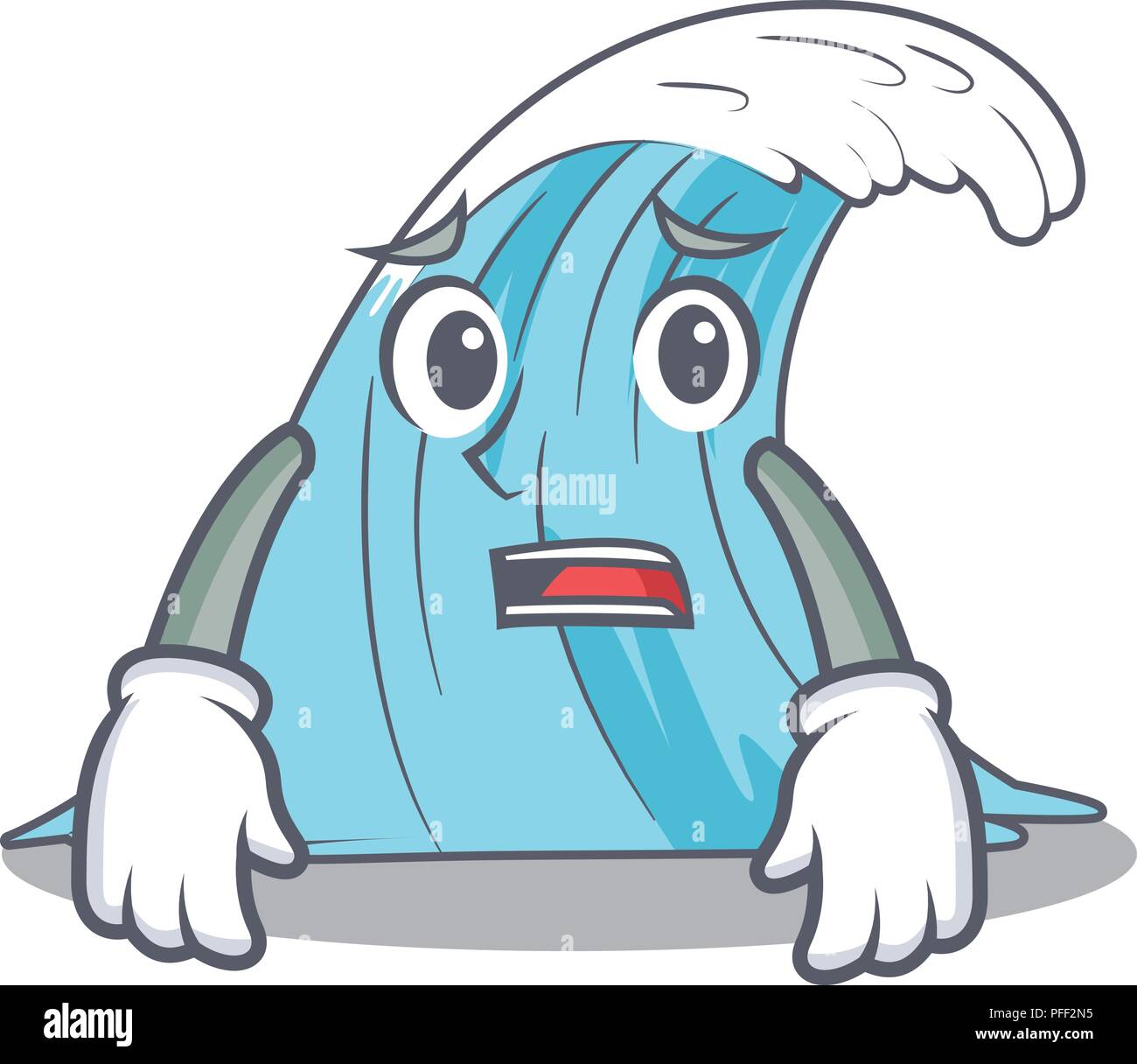 Afraid cartoon blue wave surf Stock Vector Image & Art - Alamy
