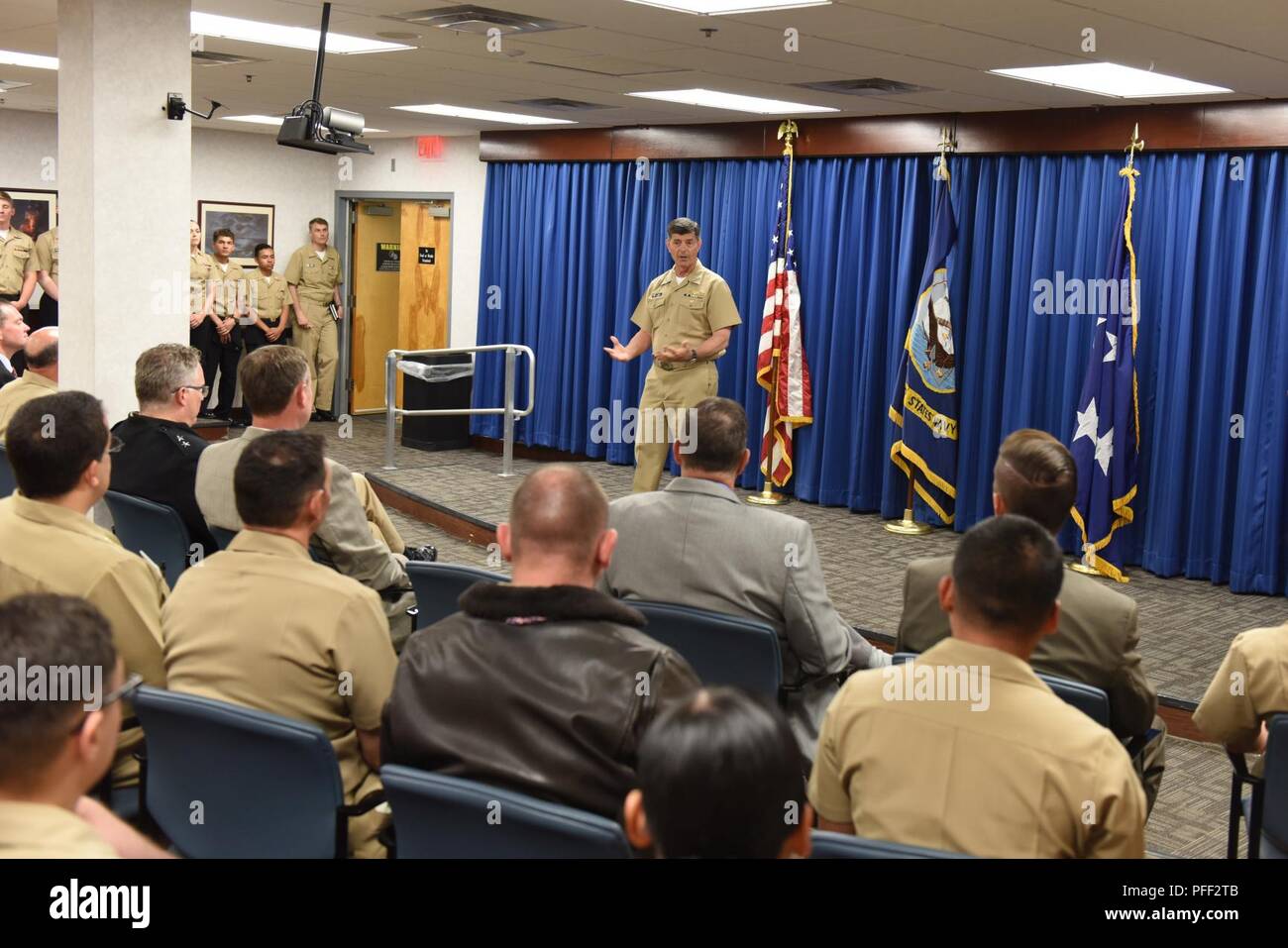 (June 12, 2018) – Vice Chief of Naval Operations Adm. Bill Moran speaks ...