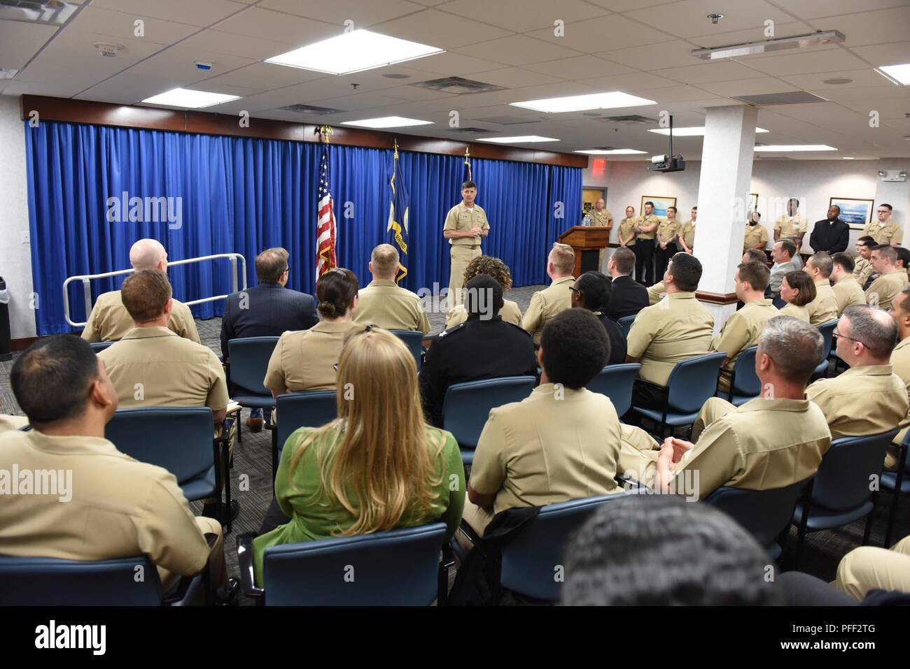 (June 12, 2018) – Vice Chief of Naval Operations Adm. Bill Moran speaks ...