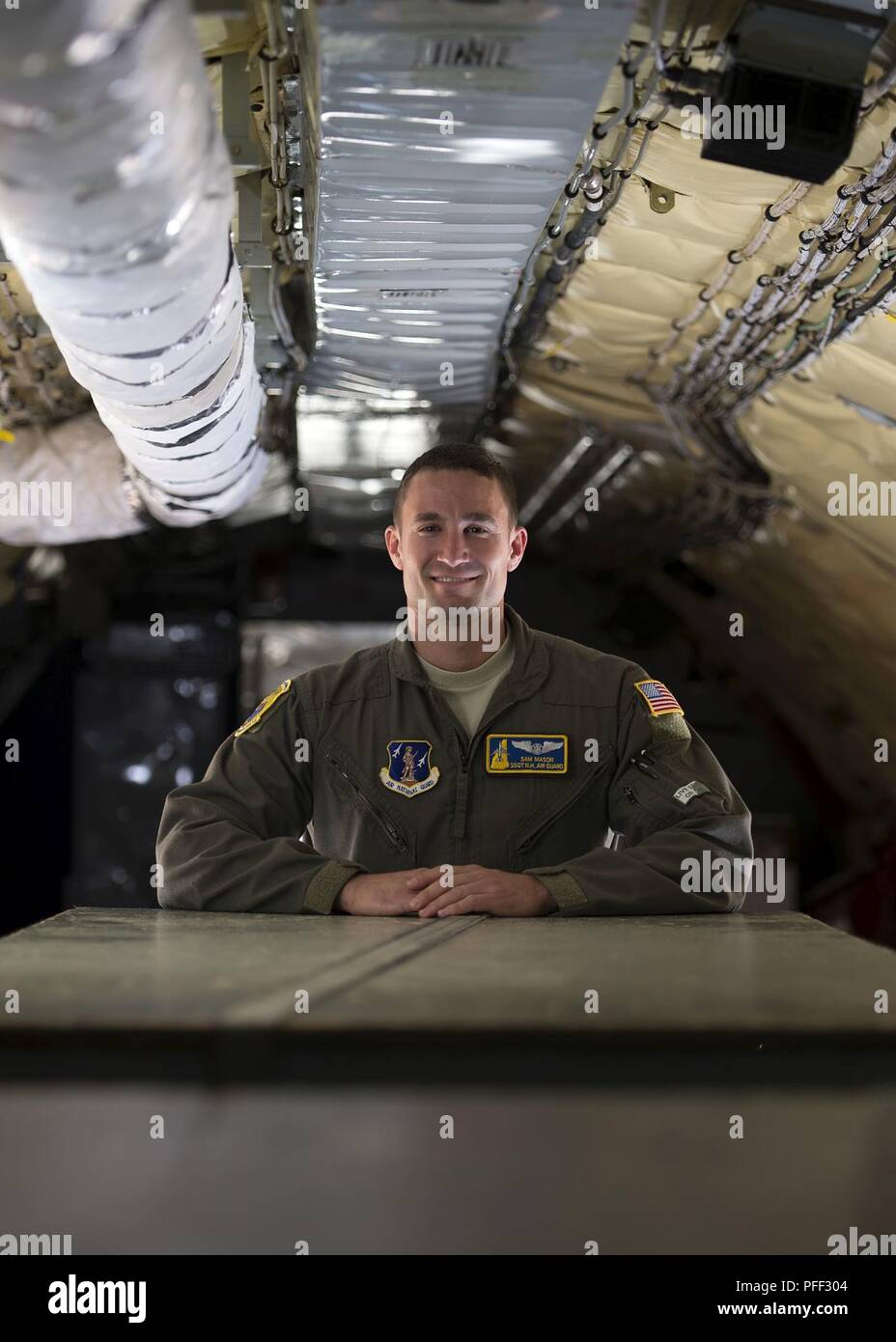 Staff Sgt. Sam J. Mason, a boom operator with the 157th Operations ...