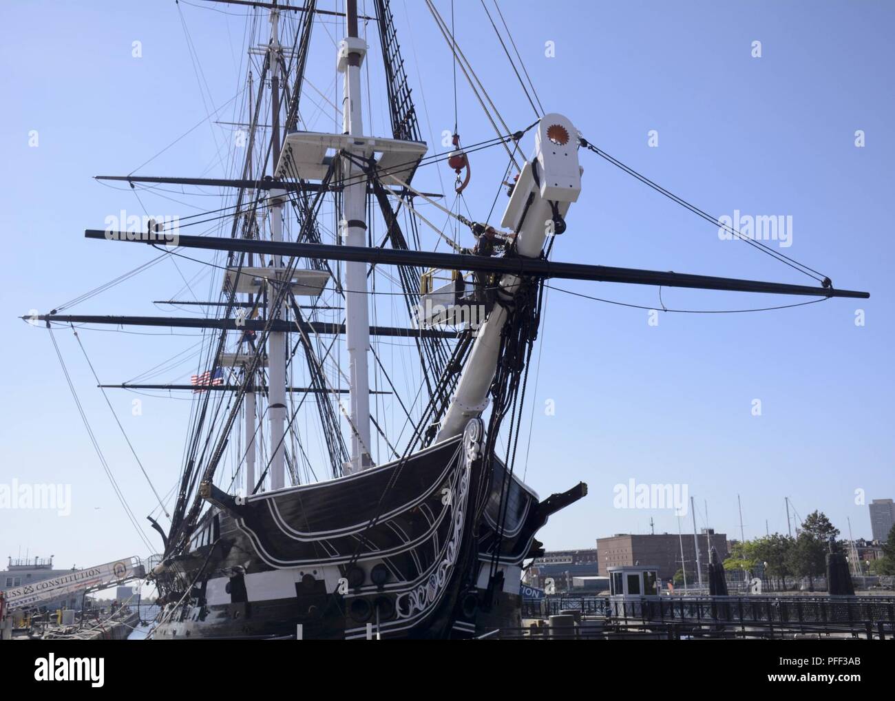 (June 12, 2018) Dan McClane, a ship’s rigger assigned to Naval History ...