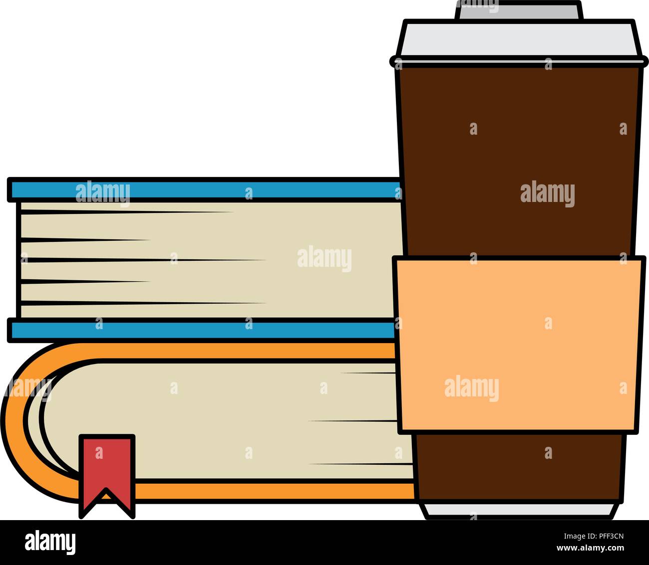 pile text books with coffee Stock Vector Image & Art - Alamy