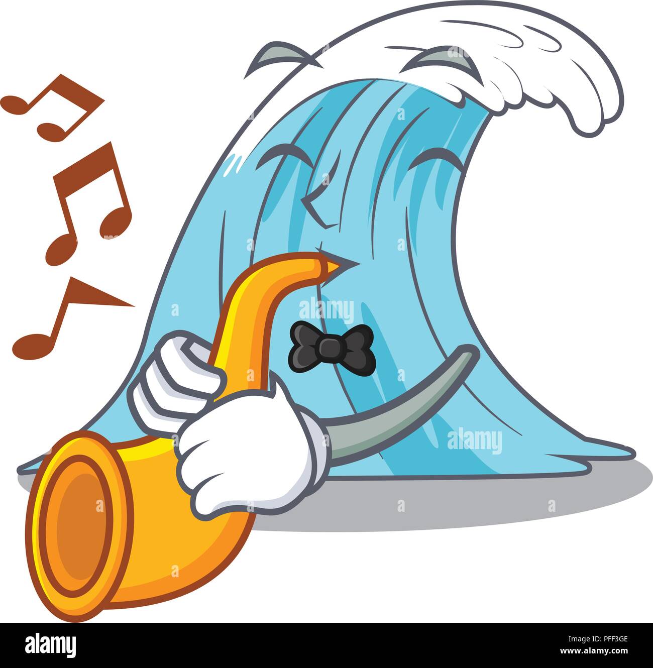 With trumpet cartoon blue wave surf Stock Vector Image & Art - Alamy