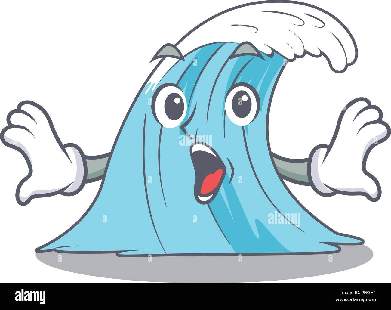 Surprised cartoon blue wave surf Stock Vector Image & Art - Alamy