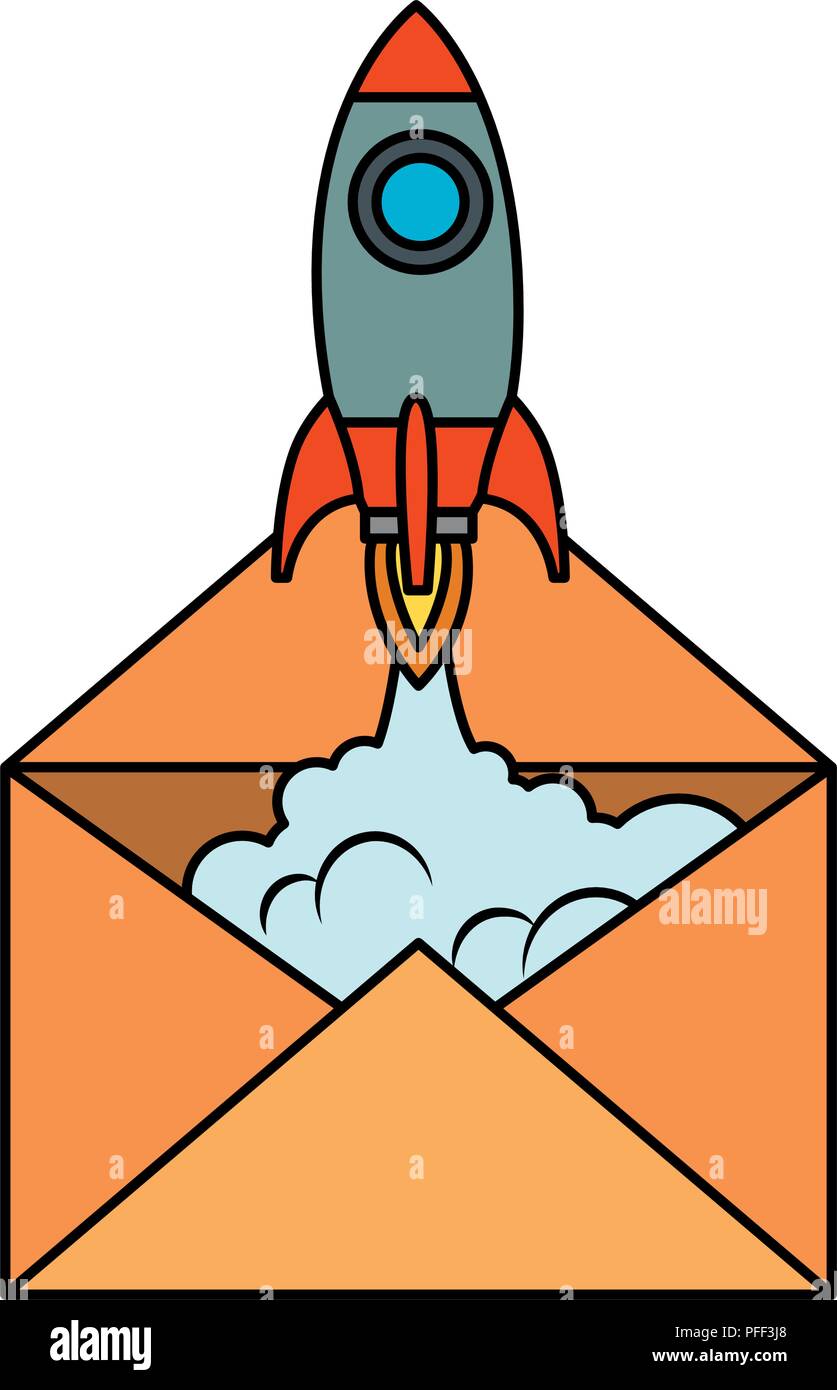 envelope mail with rocket Stock Vector Image & Art - Alamy