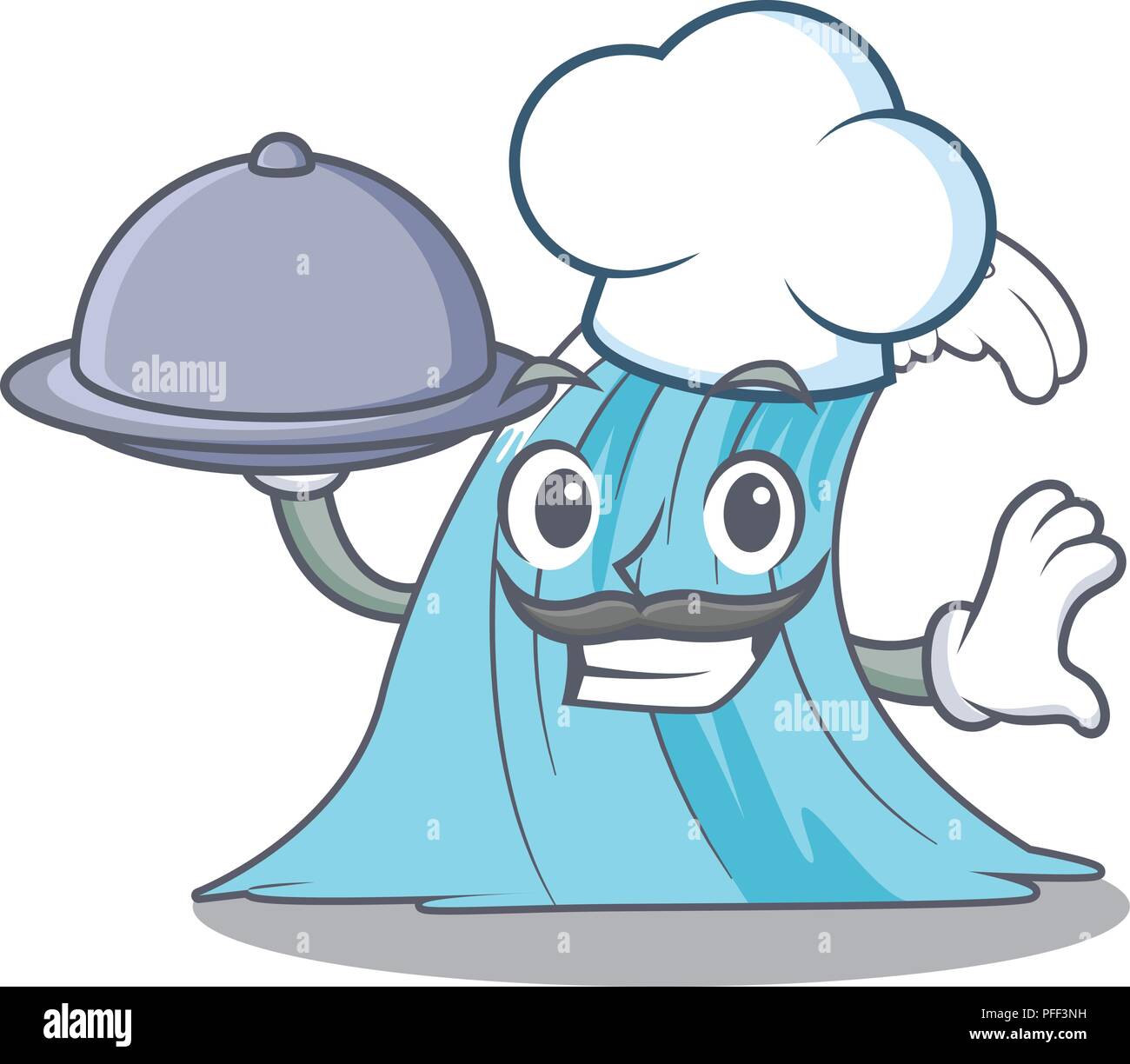 Chef with food cartoon blue wave surf Stock Vector Image & Art - Alamy