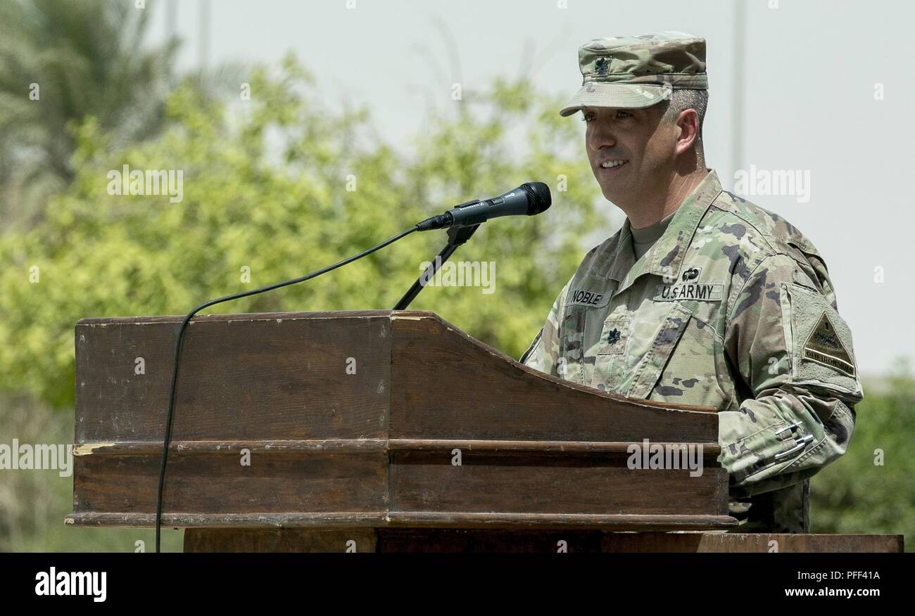 U.S. Army Lt. Col. David Noble, outgoing Commander of the 40th Brigade Engineer Battalion, 2nd ...