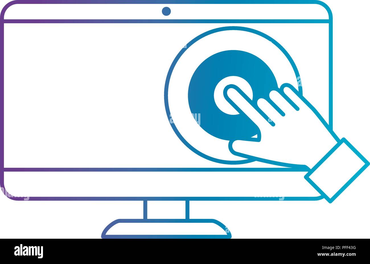 display-computer-with-target-and-hand-indexing-stock-vector-image-art-alamy