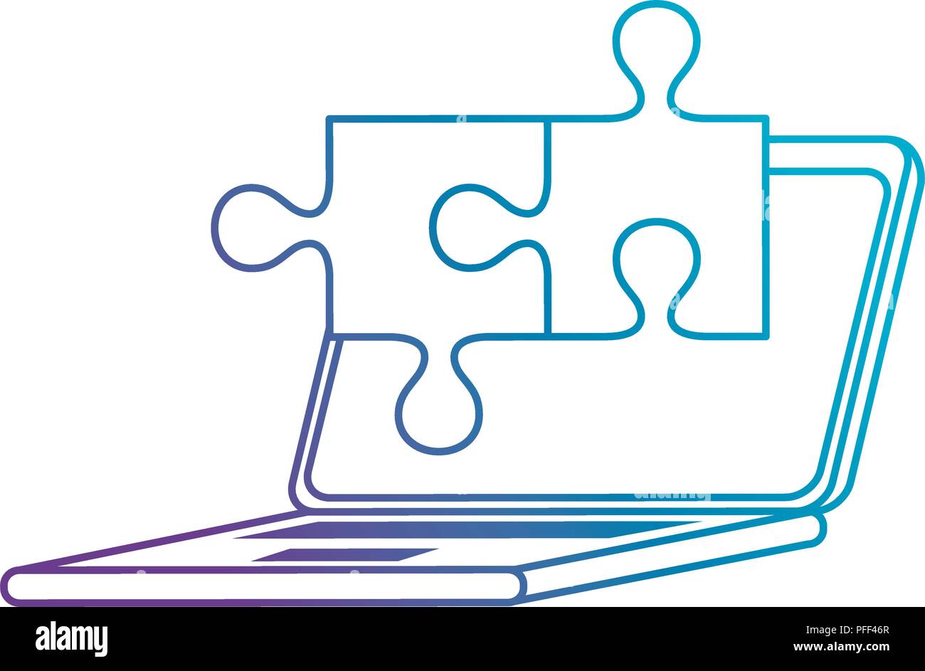 computer laptop with puzzle pieces Stock Vector Image & Art - Alamy