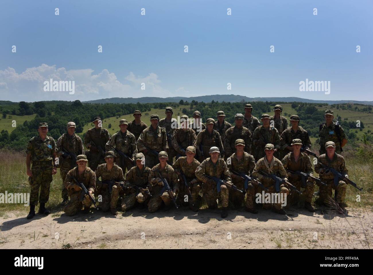 Soldiers with the British army stand for a group photo with their ...