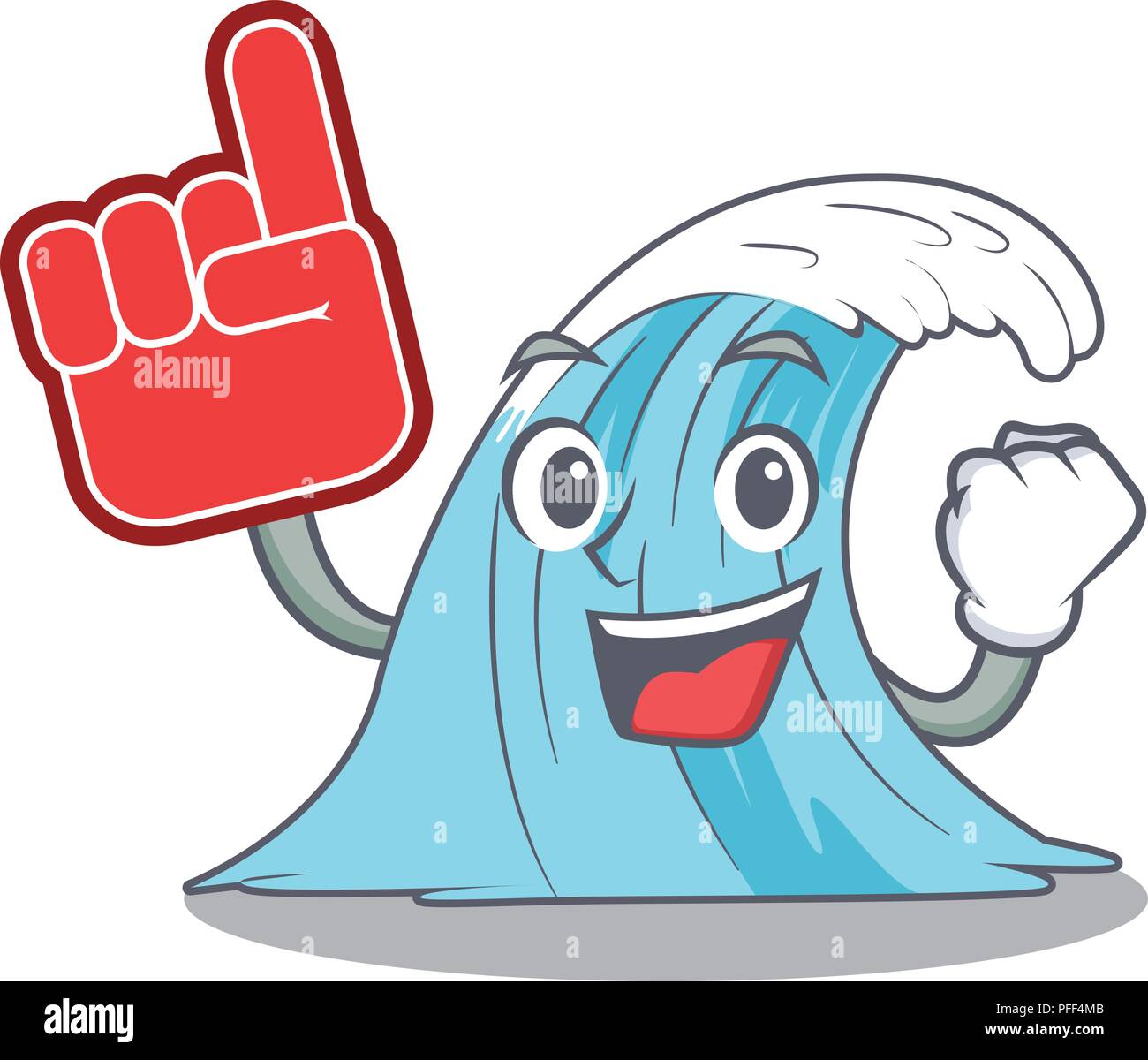 Foam finger splash surf wave cartoon Stock Vector Image & Art - Alamy
