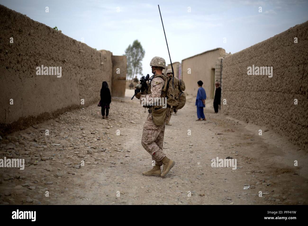 Us marine during village patrol hi-res stock photography and images - Alamy