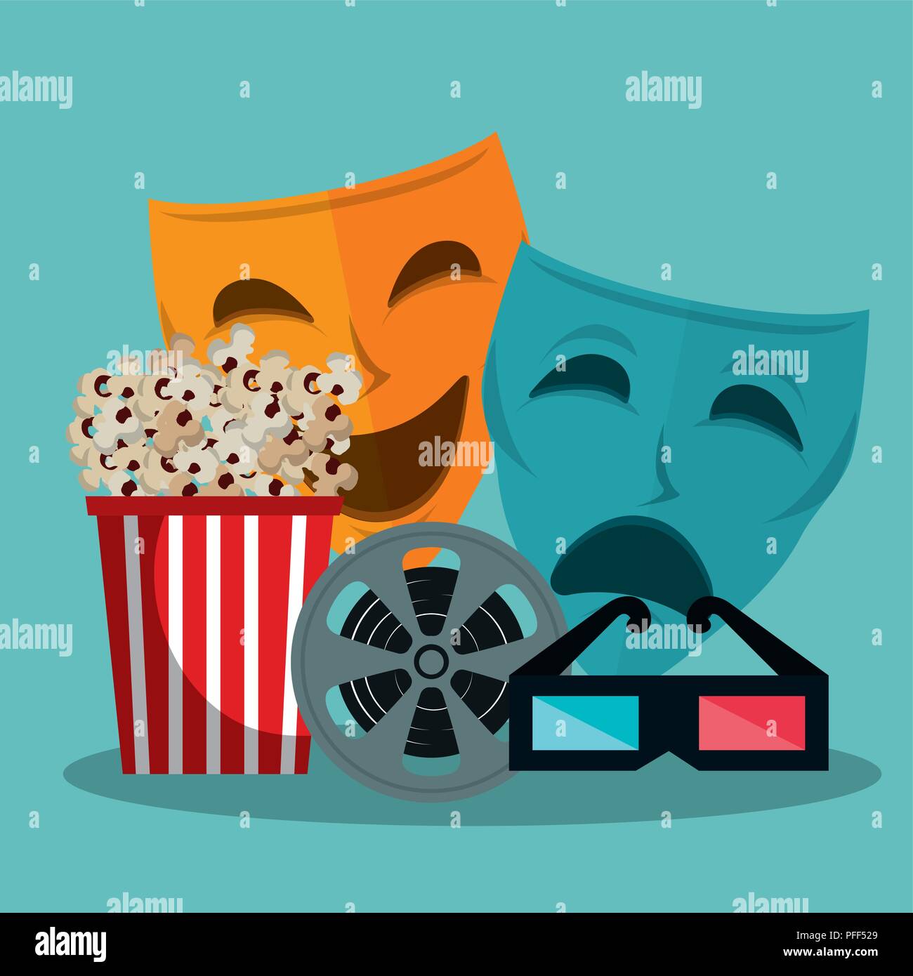 theater masks cinematographic icons Stock Vector Image & Art - Alamy