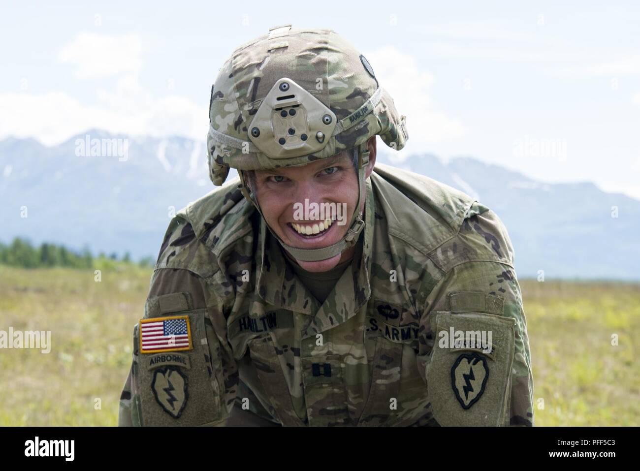 U.S. Army Capt. Hunter Hamilton, a fire support officer assigned to the ...