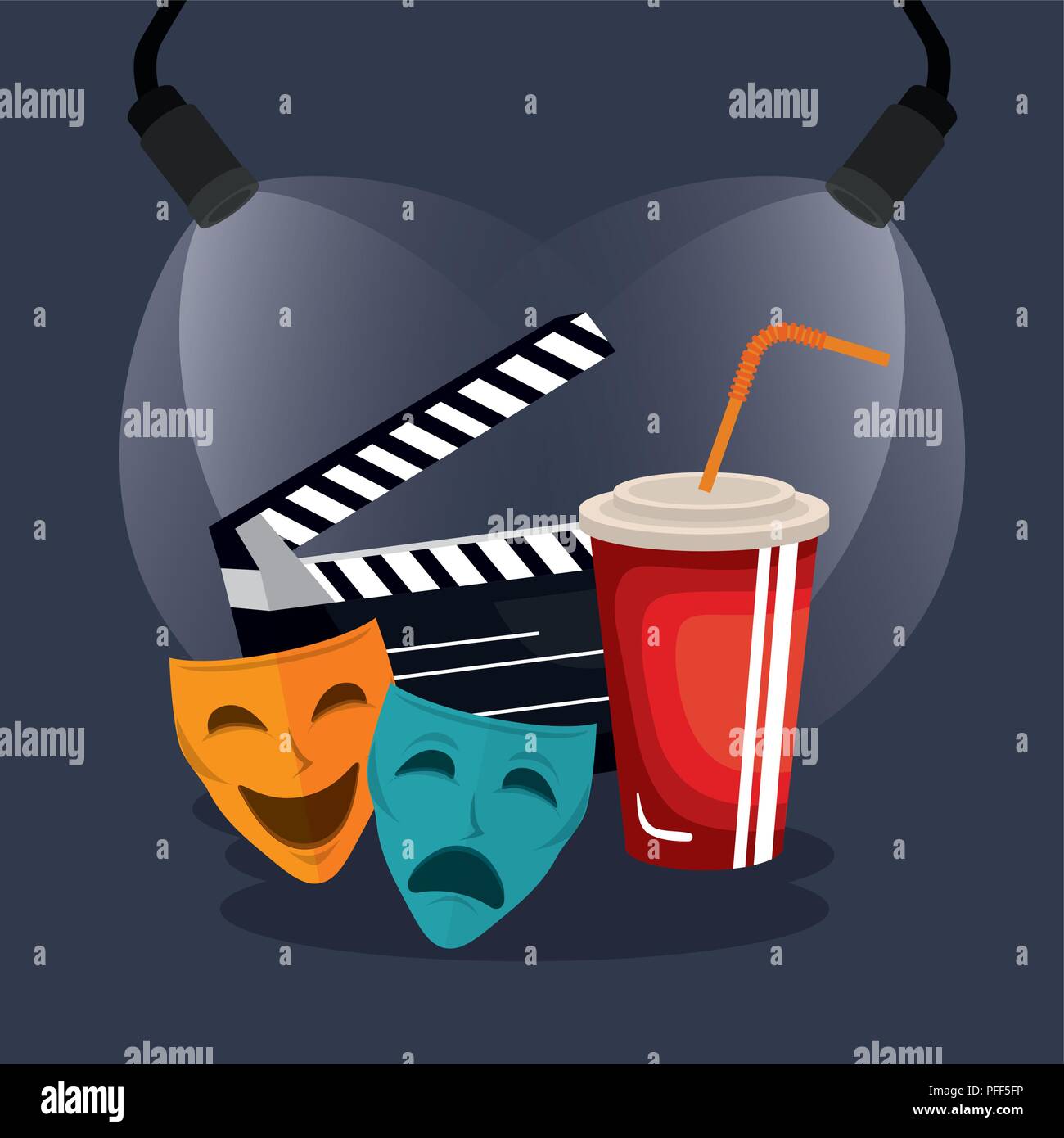 theater masks cinematographic icons Stock Vector Image & Art - Alamy