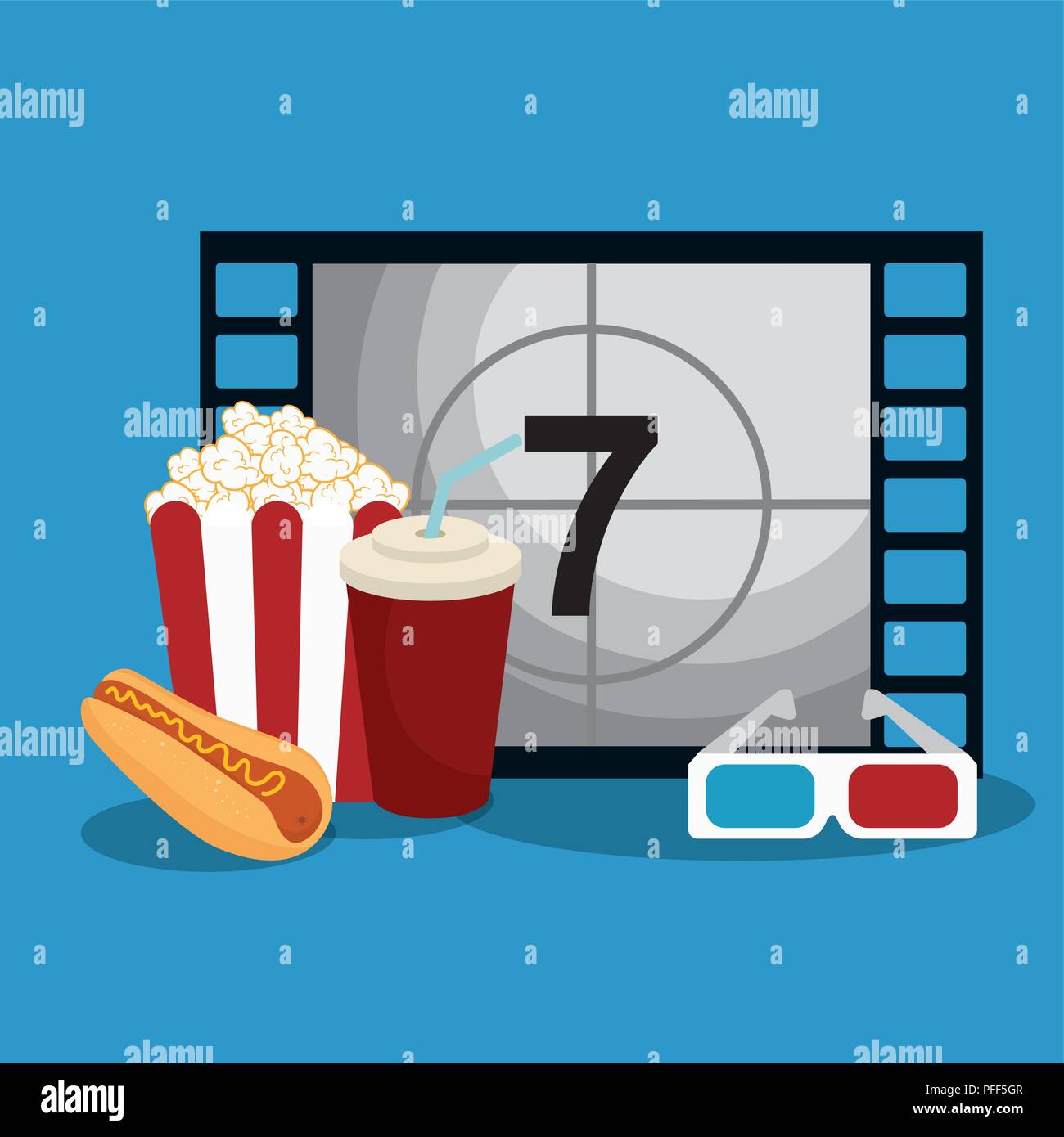 cinema counter with icons Stock Vector Image & Art - Alamy