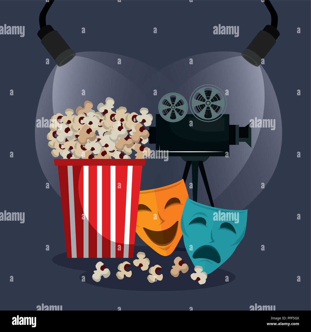 theater masks cinematographic icons Stock Vector Image & Art - Alamy