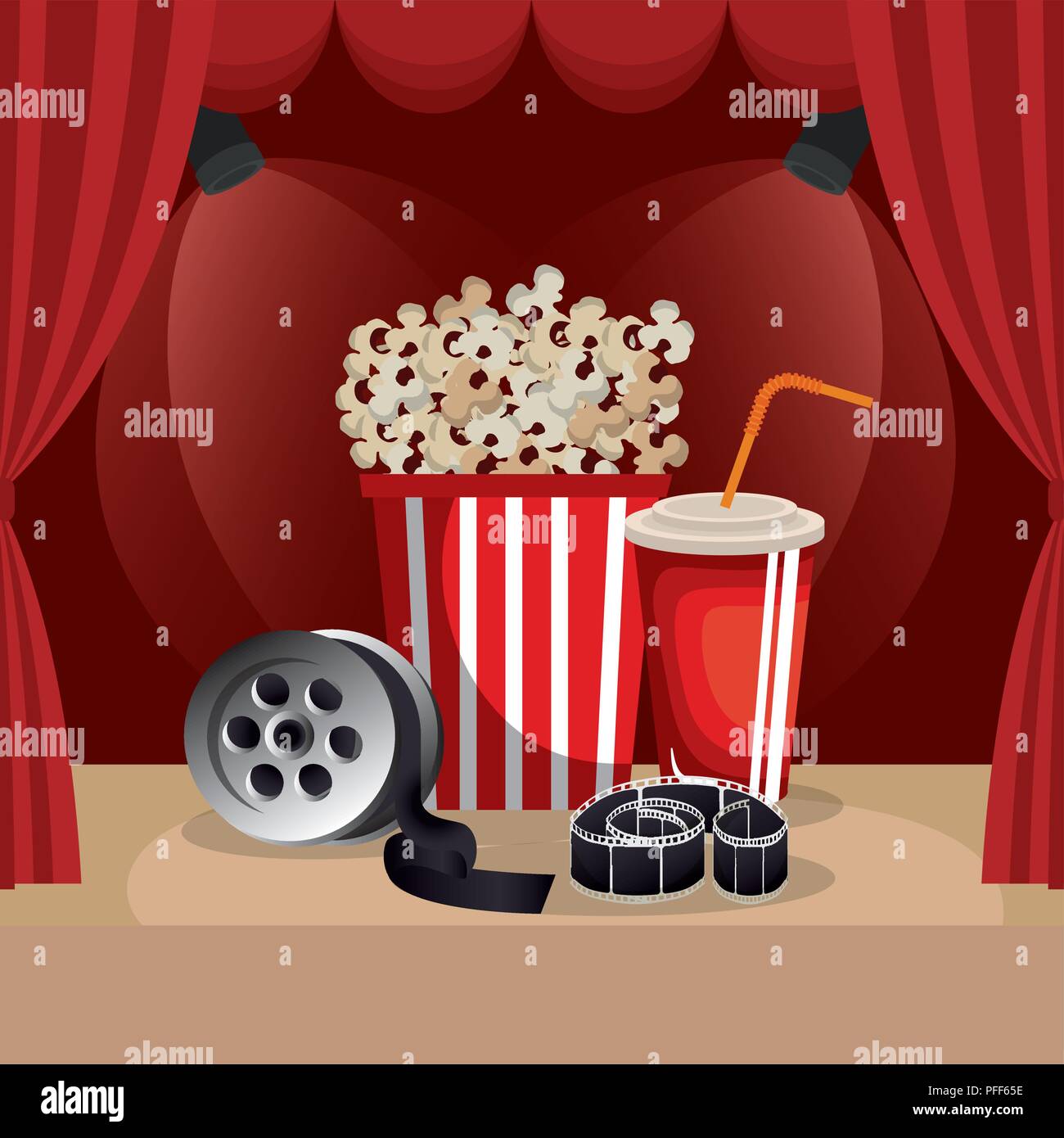 cinema food with film icons Stock Vector Image & Art - Alamy