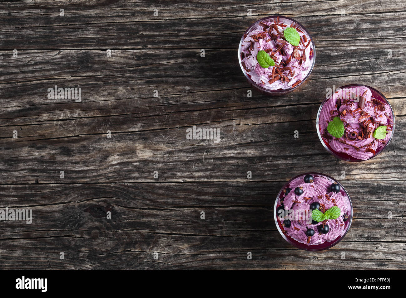 summer dessert of blackcurrant and Frozen ricotta Yogurt mousse ...