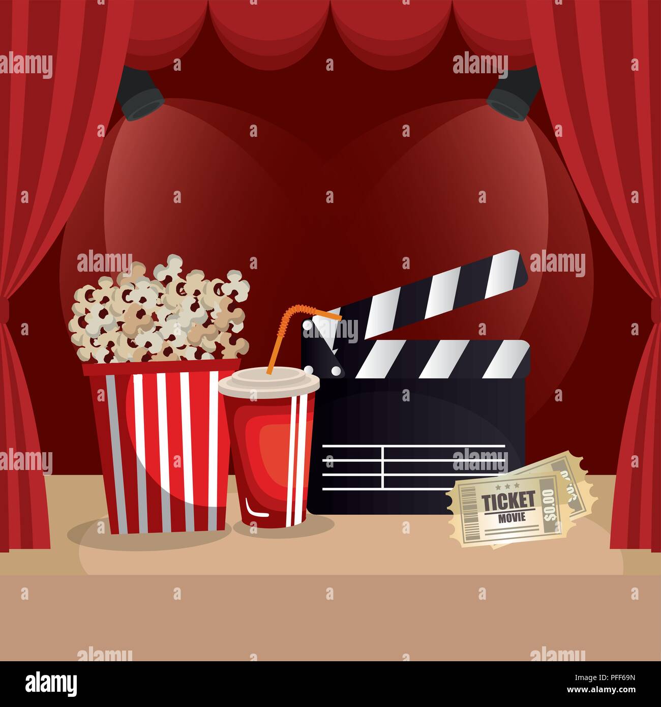 cinema food with film icons Stock Vector Image & Art - Alamy