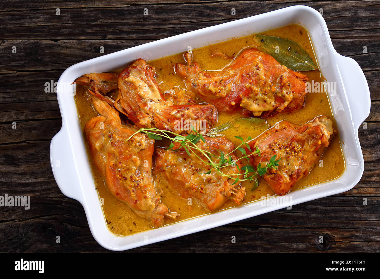 delicious Rabbit Cooked with Dijon Mustard and white wine or lapin a la ...
