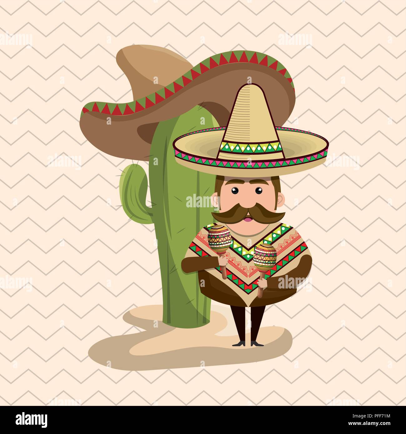mexican man character with culture icons Stock Vector Image & Art - Alamy