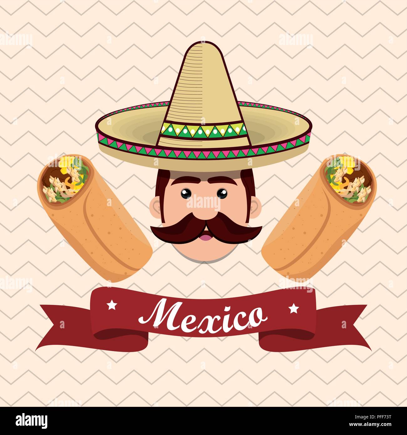 mexican man character with culture icons Stock Vector Image & Art - Alamy
