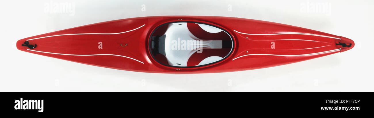 Red kayak, view from above Stock Photo - Alamy