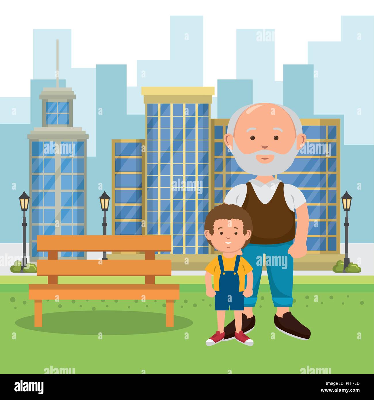 Grandfather grandson relationship Stock Vector Images - Alamy