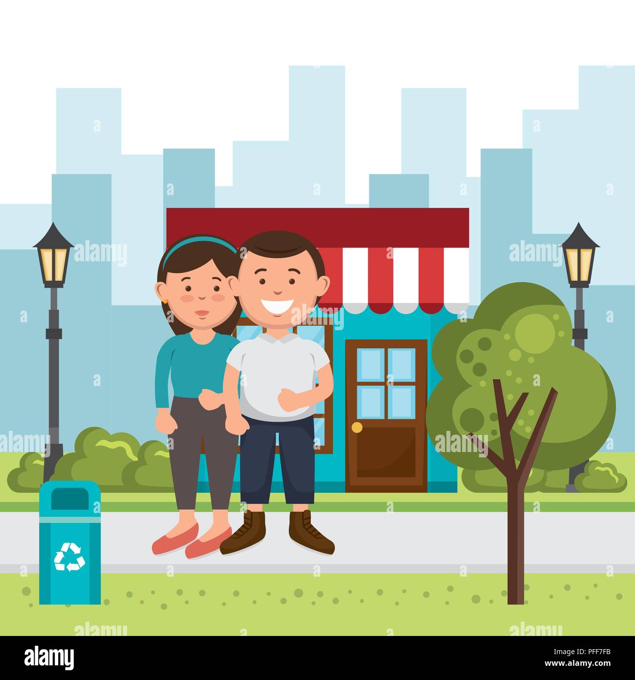 Lovers of the street Stock Vector Images - Alamy