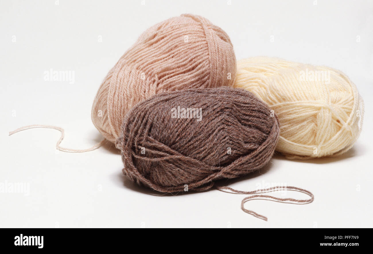 3 bundles of wool Stock Photo - Alamy