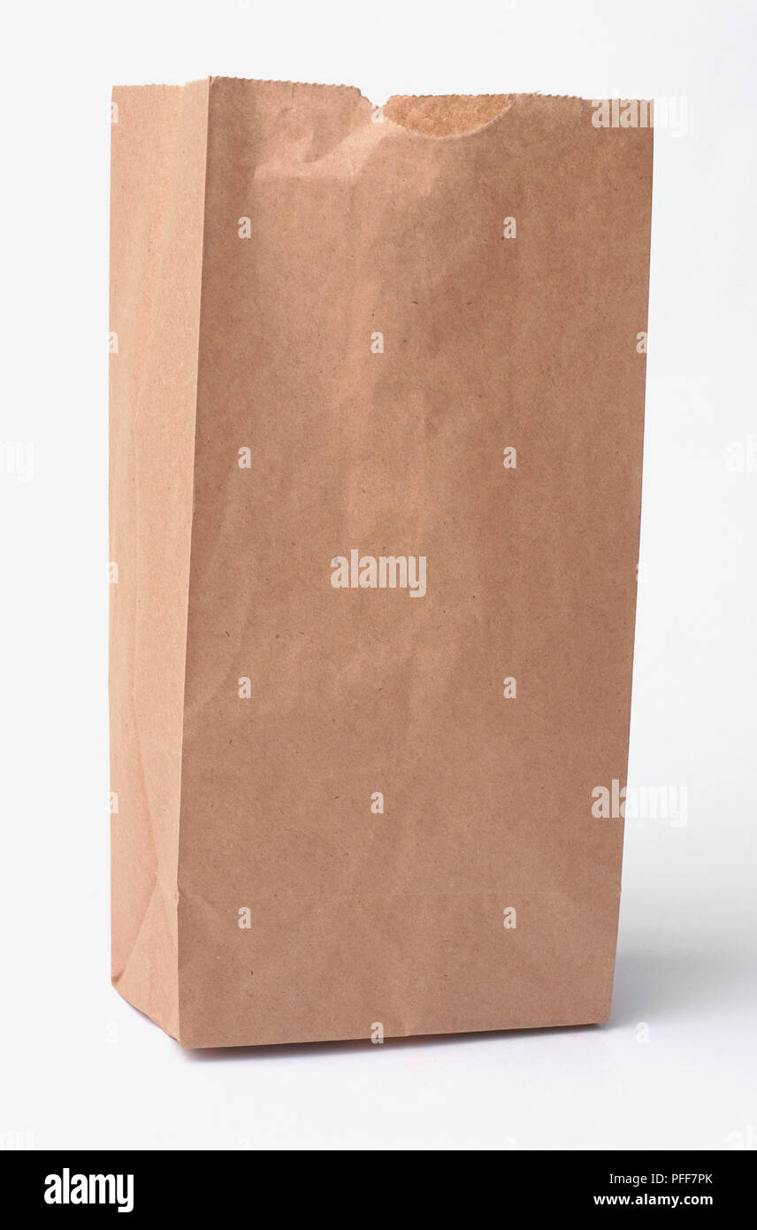 A open brown paper bag Stock Photo - Alamy