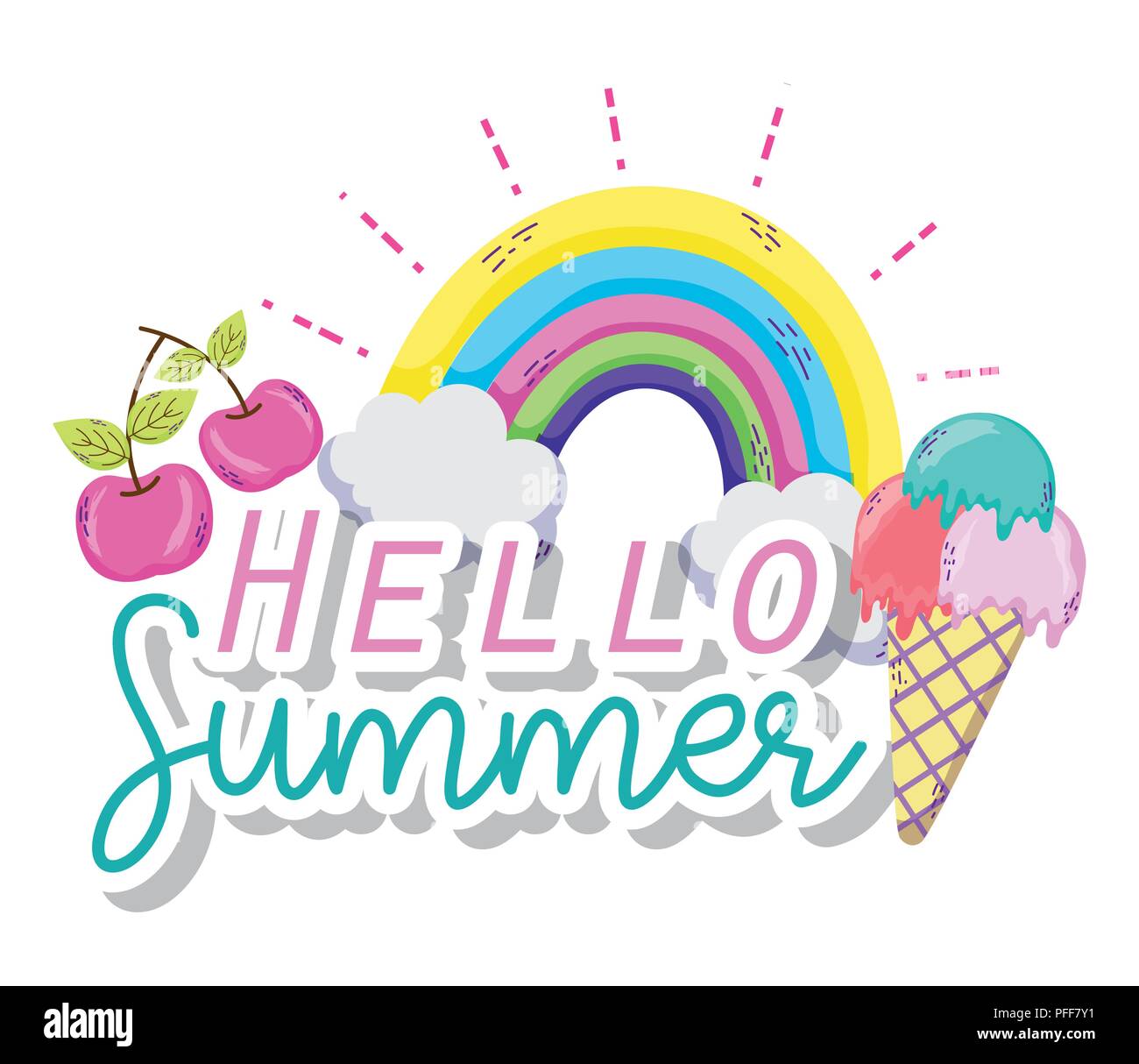 Hello summer cartoons Stock Vector Image & Art - Alamy