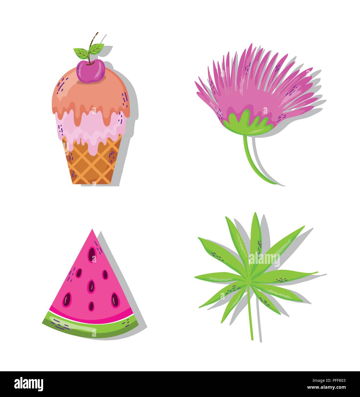 Vintage summer cartoons Cut Out Stock Images & Pictures - Alamy