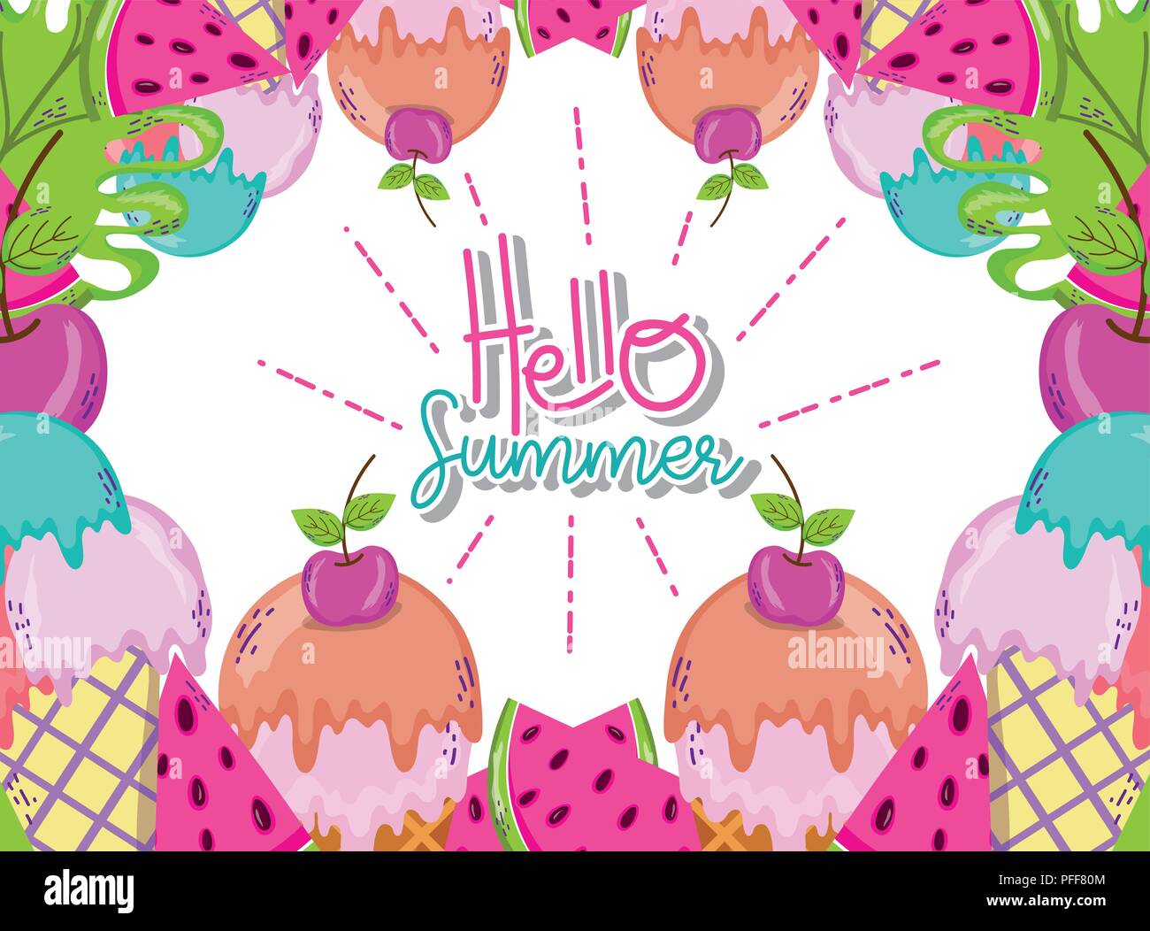 Hello summer cartoons Stock Vector Image & Art - Alamy