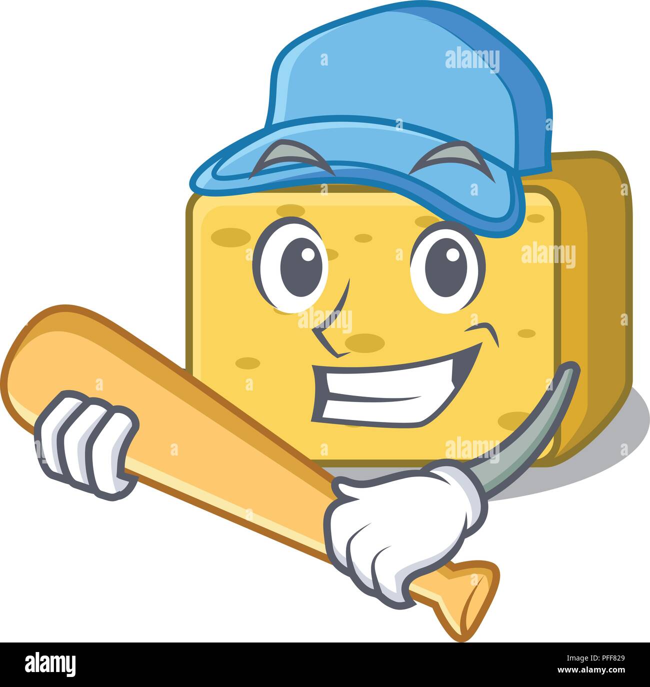 Playing baseball gouda cheese character cartoon Stock Vector Image ...