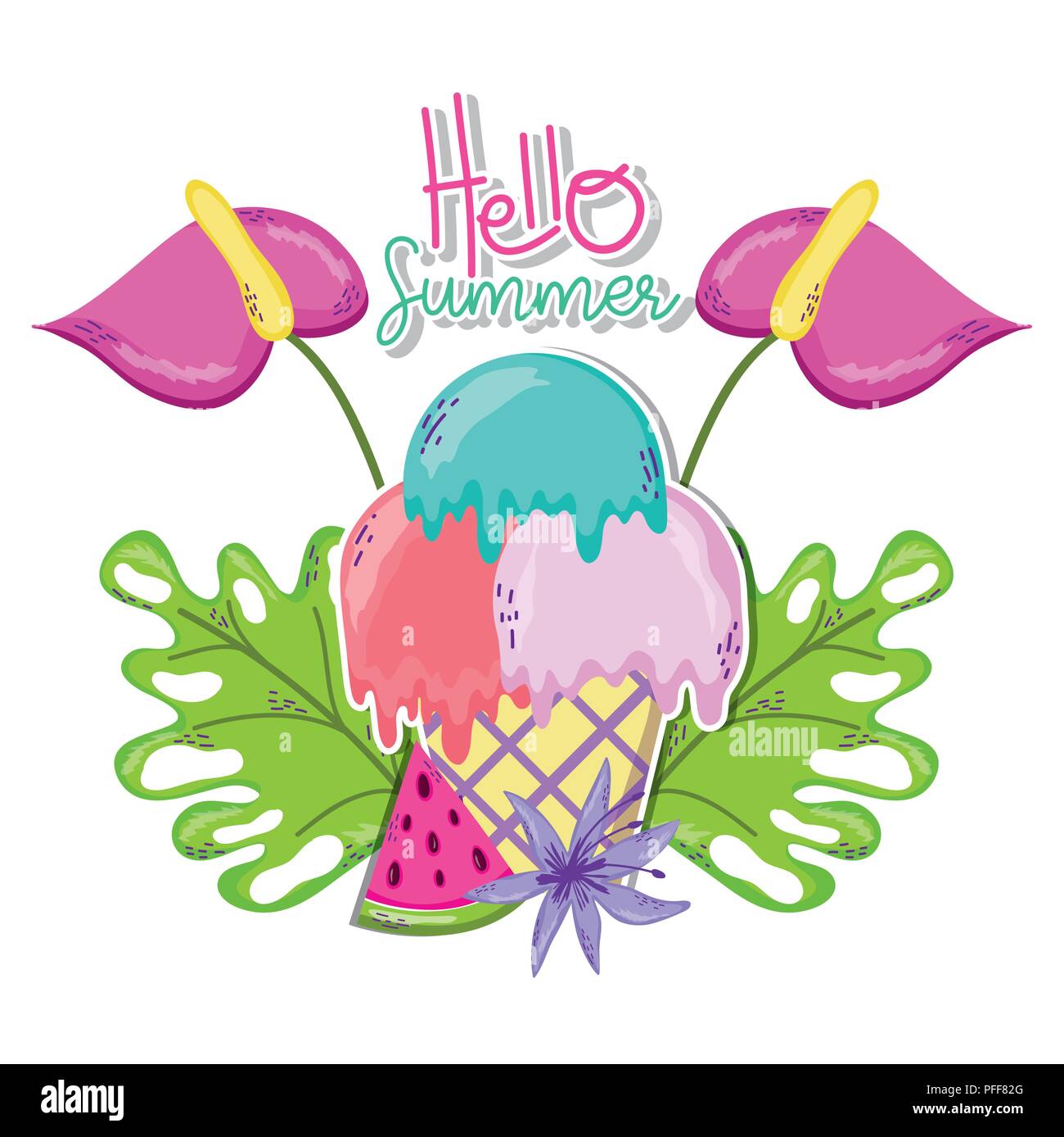 Hello summer cartoons Stock Vector Image & Art - Alamy