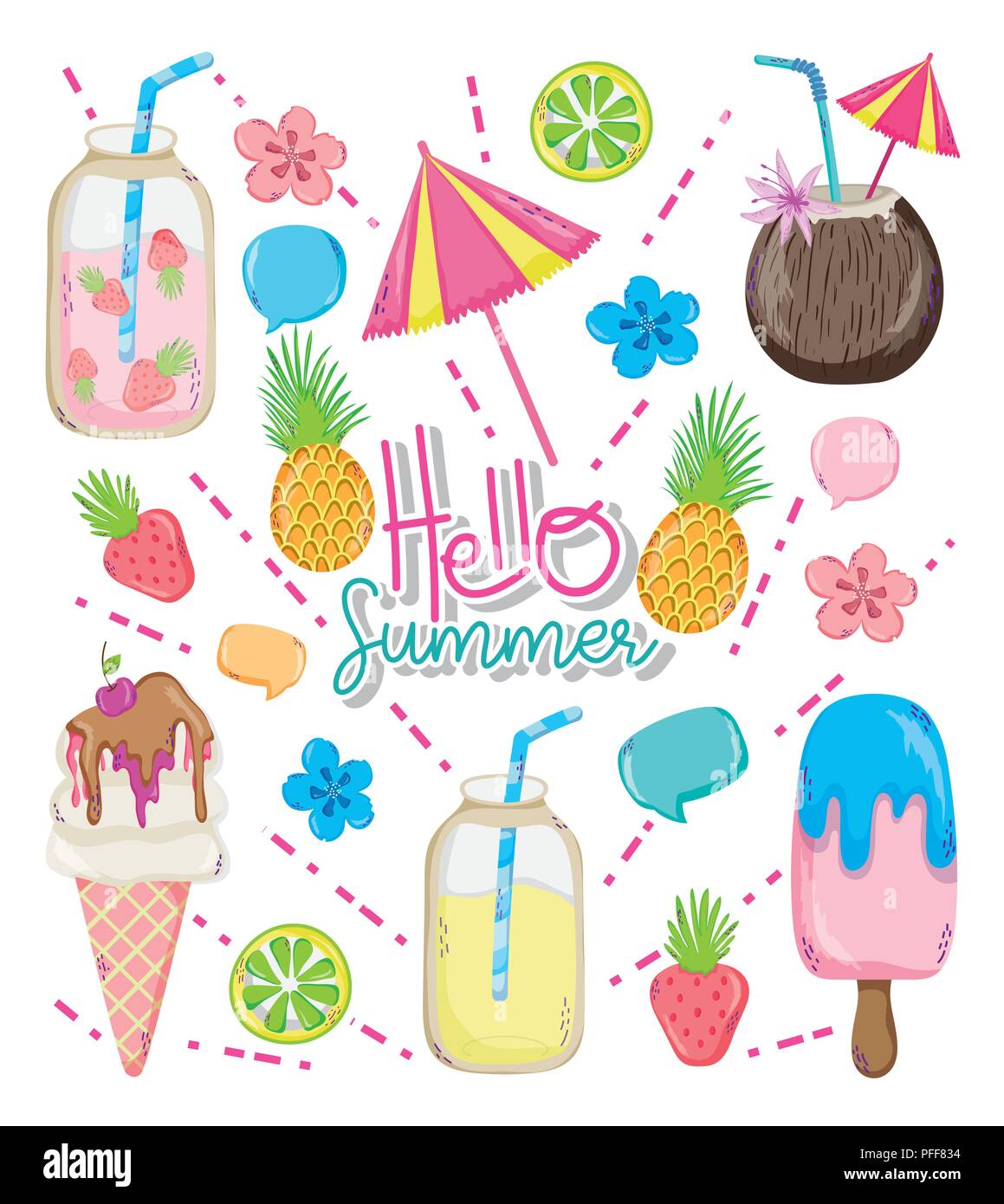 Hello summer cartoons Stock Vector Image & Art - Alamy